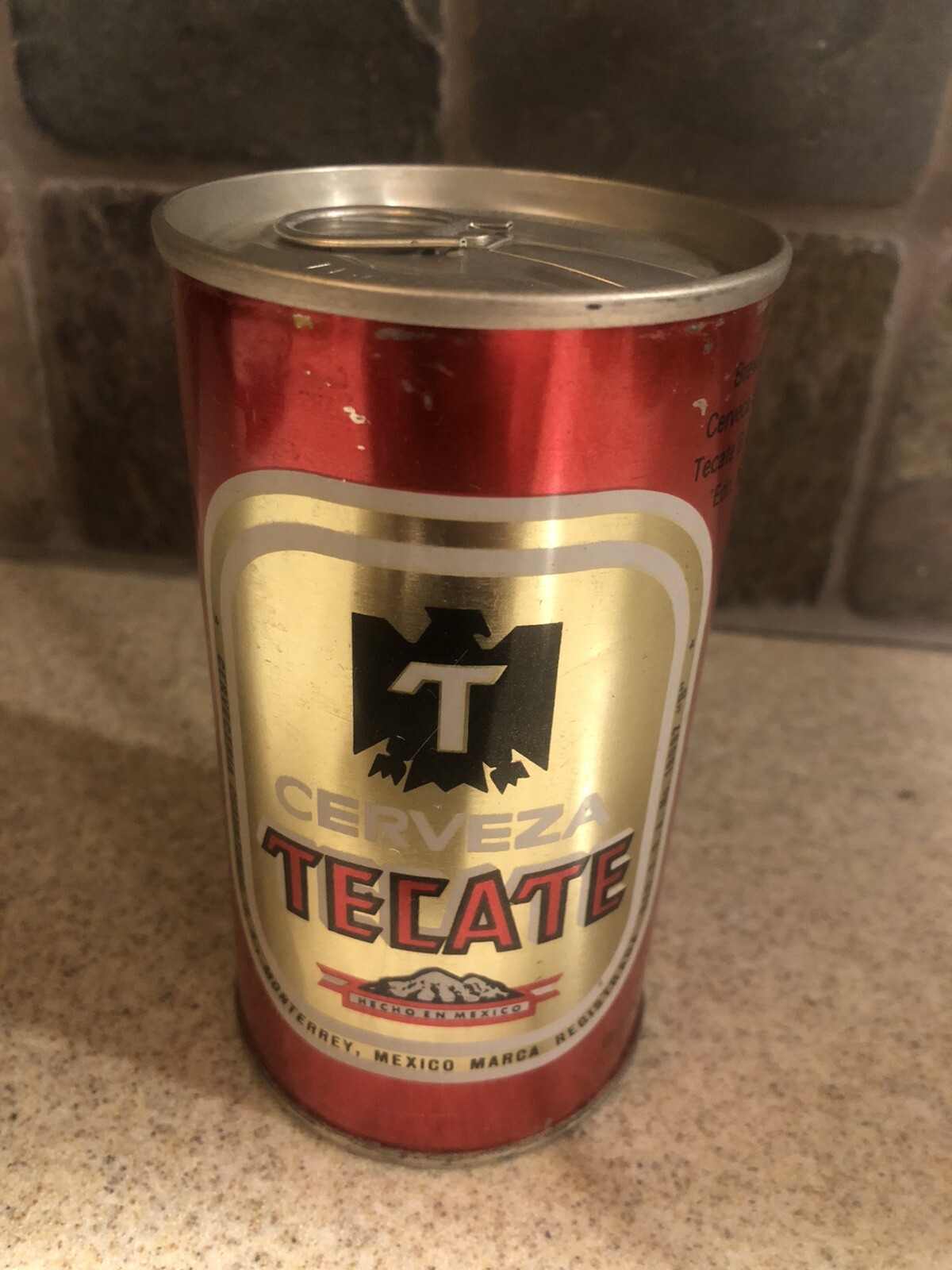 Vintage Advertising Cerveza Tecate Pull Tab Beer Can Mexico c. 1970s ...
