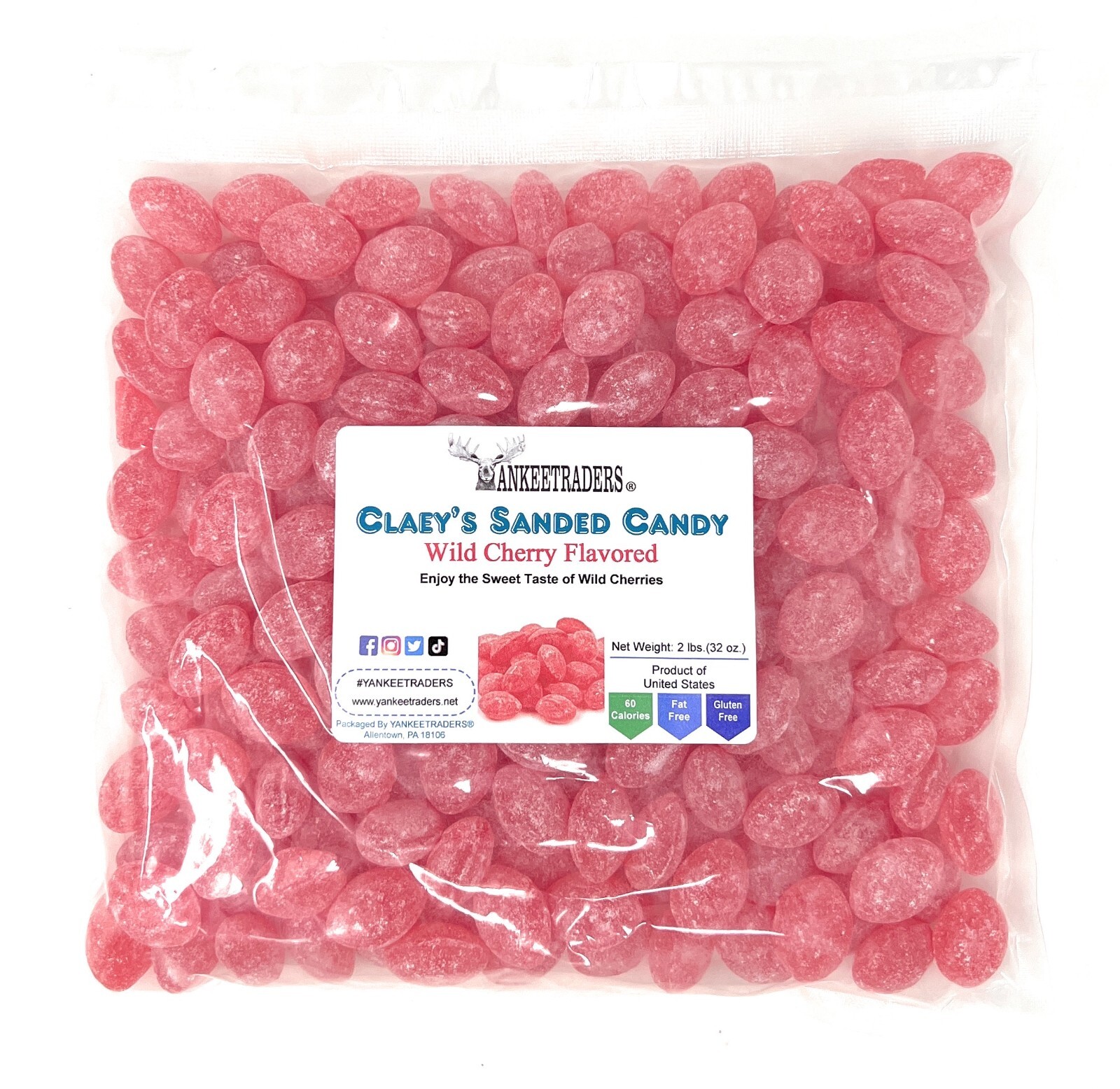 Claey's Cherry Sanded Hard Candy 2 lbs. & 4 lbs. ~ YANKEETRADERS® ~FREE ...