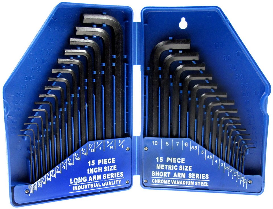 30 PIECE HEX KEY SET 30 PIECE ALLEN ALAN ALLAN KEY SET Long Arm Hex ...