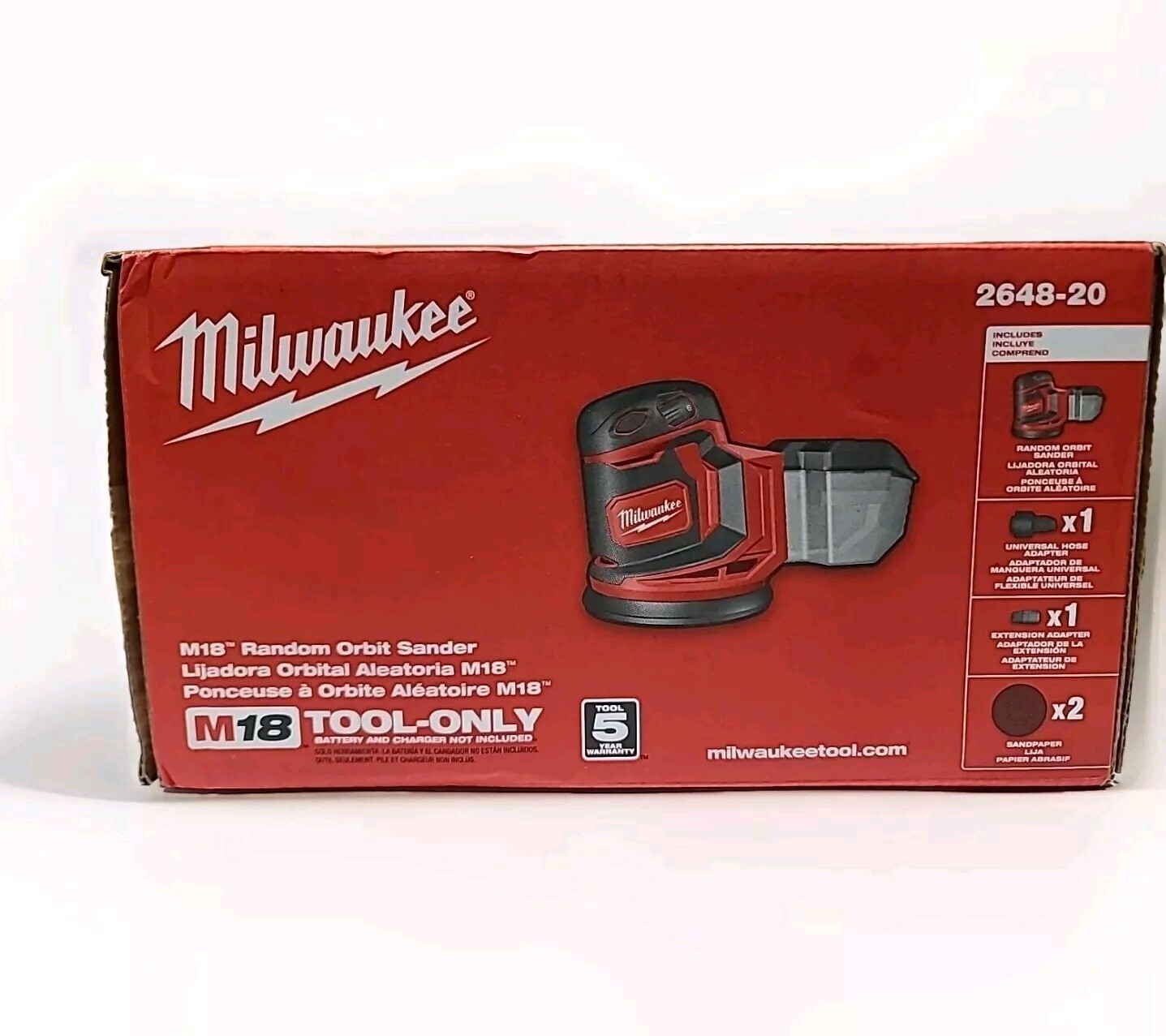 Milwaukee 2648-20 M18 Random Orbit Sander -Red for sale online | eBay
