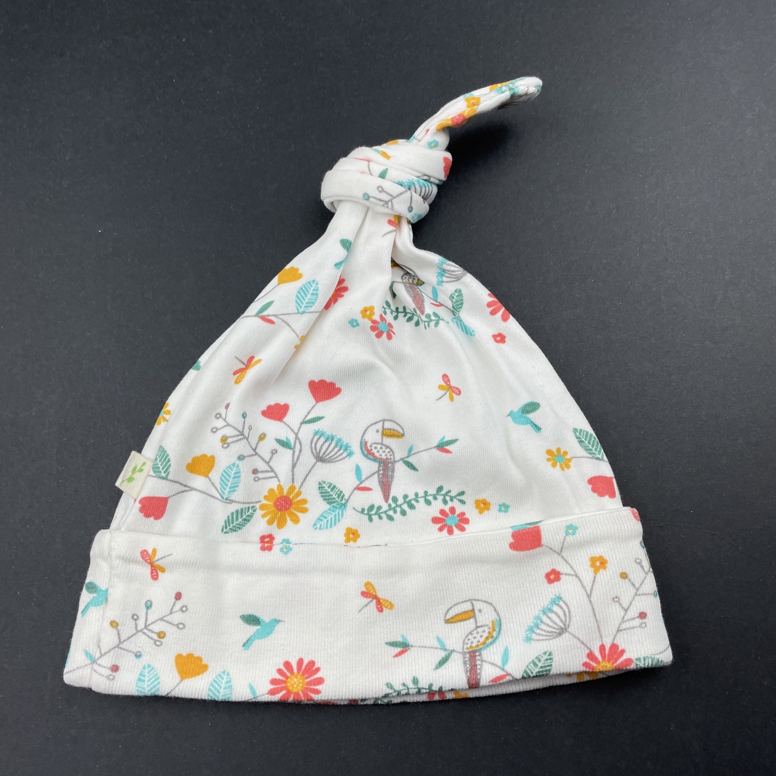 Girls size 00-0, Tiny Twig, floral organic cotton hat / beanie, EUC ...