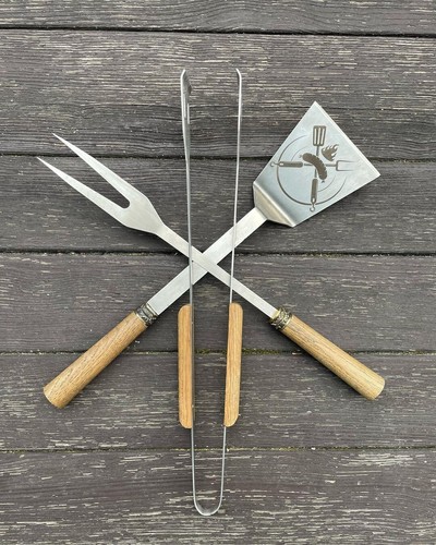 BBQ grilling set of 3, Grill Gift, Hand forged BBQ set, Grill Tools ...
