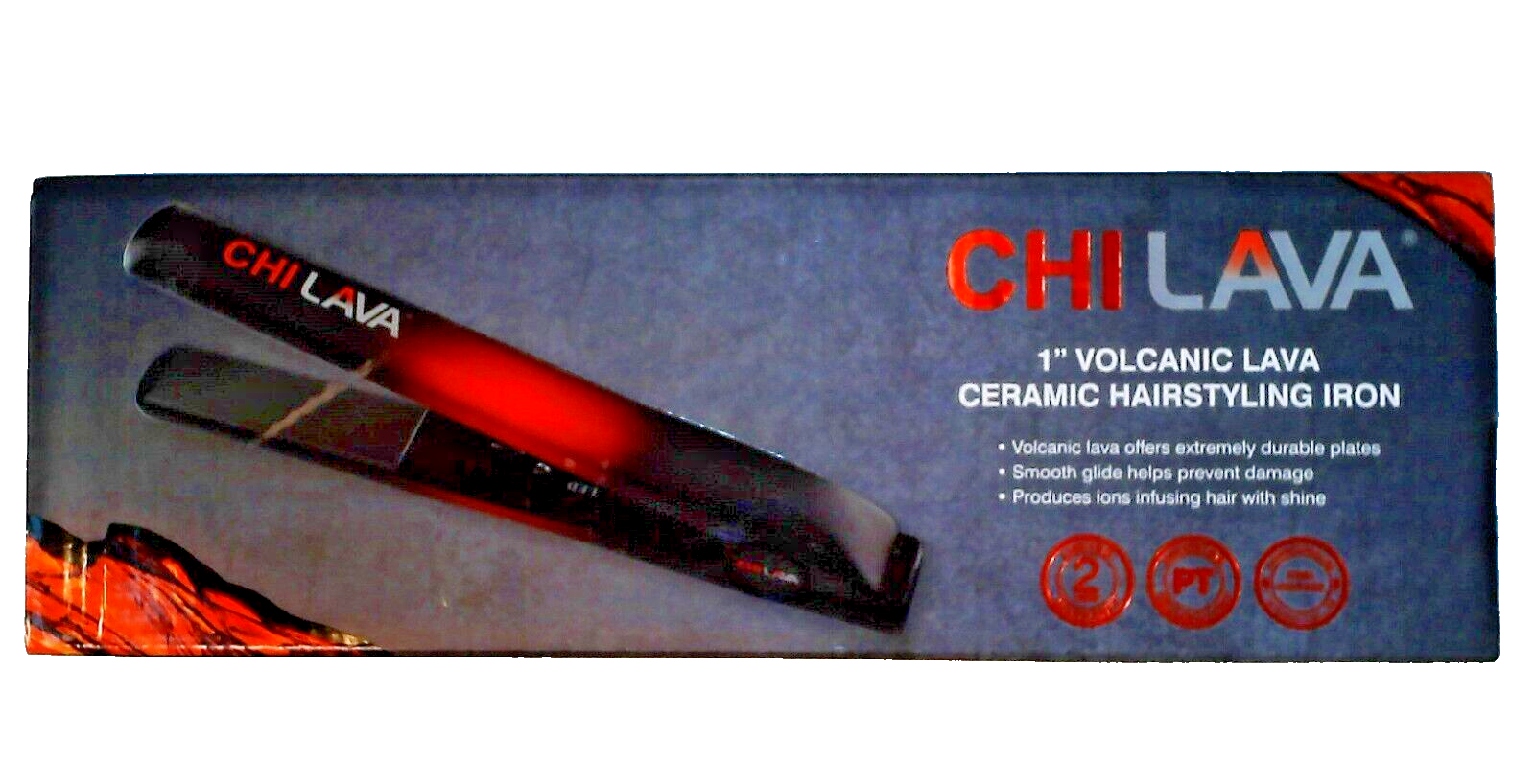CHI LAVA 1" VOLCANIC LAVA CERAMIC HAIRSTYLING HAIR IRON GF8269 BRAND ...