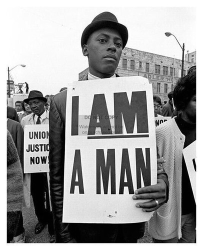 I AM A MAN CIVIL RIGHTS PROTESTER HOLDING SIGN 8X10 PHOTOGRAPH REPRINT ...