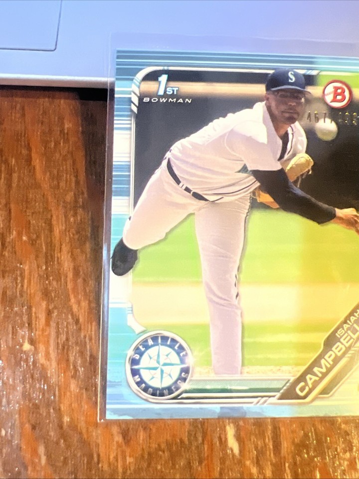 Isaiah Campbell 2019 Bowman Draft Sky Blue #BD-11 Seattle Mariners /499 ...