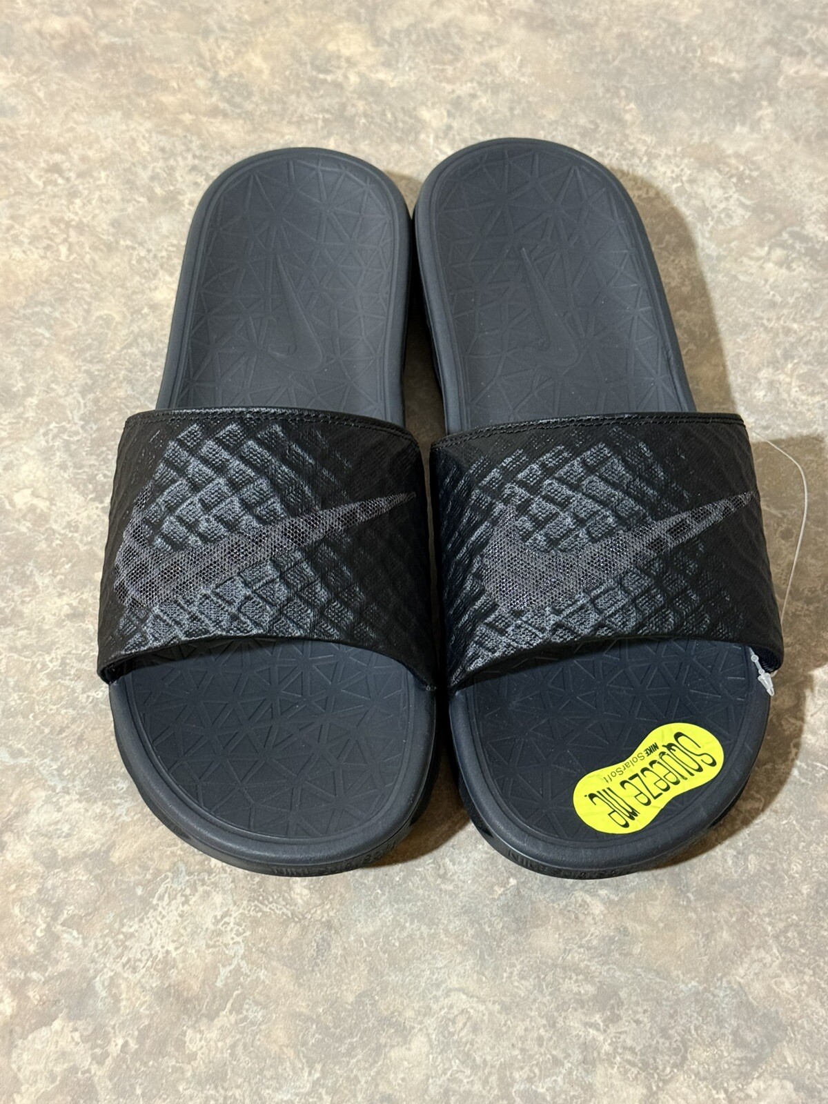 Nike Benassi Solarsoft Slides Men's 9 Black Anthracite Gray Slip On ...