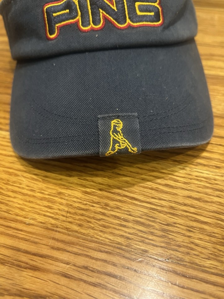 PING Golf Visor Red, Navy, + Yellow Adjustable Bold Logo Cotton | eBay