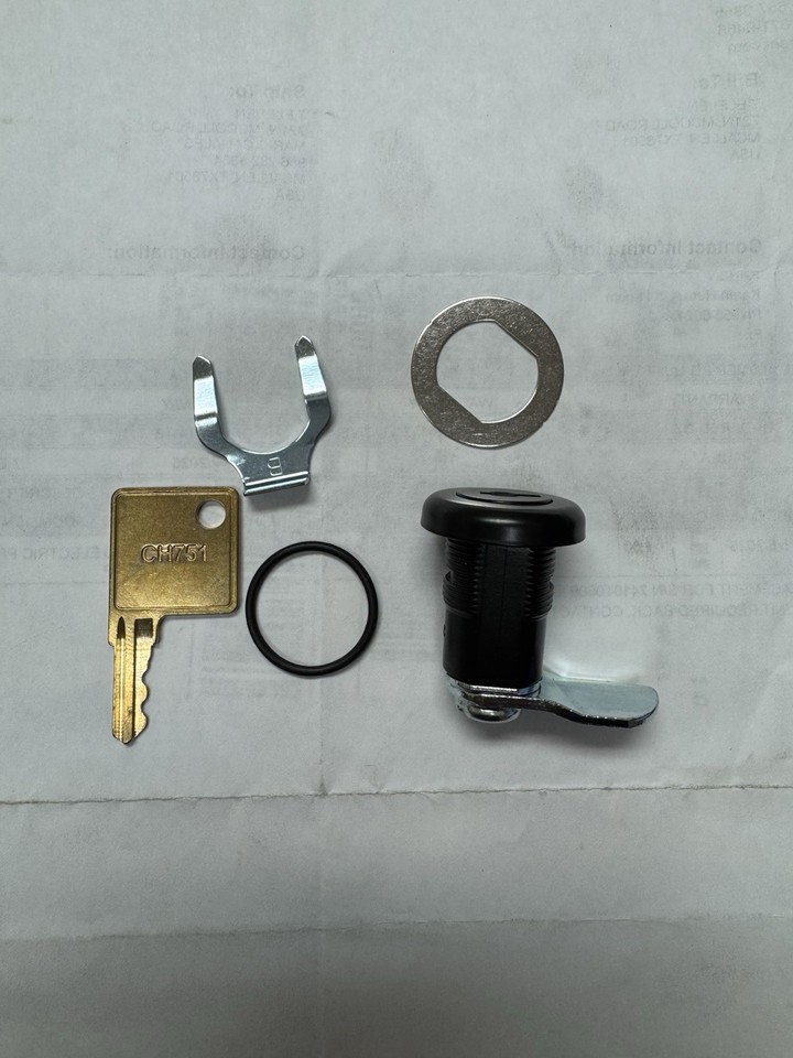 GILBARCO Q12542-01 LOCK CRIND PRINTER DOOR CYLINDER WITH CH751,.. NEW ...