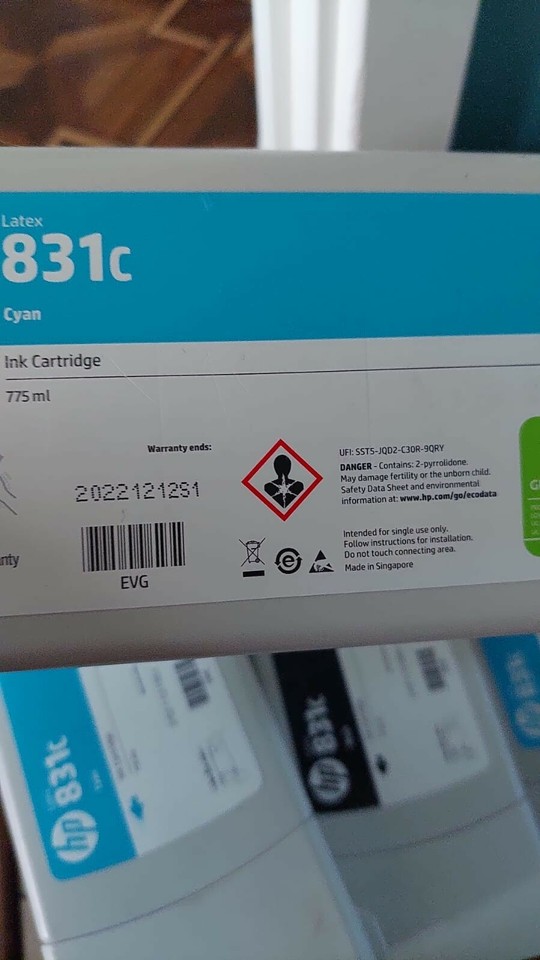 HP 831c CZ697A Latex Ink Cartridge 775ml Genuine Ink Remanufactured ...