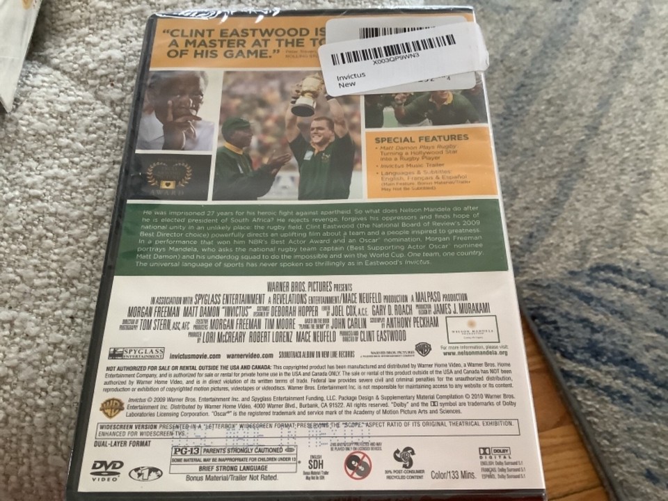 Invictus DVD …Brand New ! Morgan Freeman Matt Damon | eBay