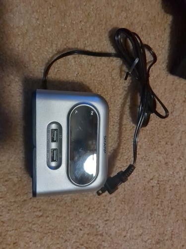Sharp Bedside Alarm Clock with 2 Rapid Charge USB Phone Charging Ports ...