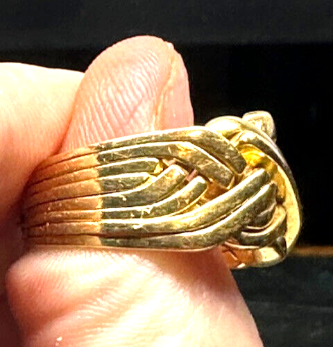 18k Saudi Gold 8 Piece Puzzle Ring Size 10.5 | eBay