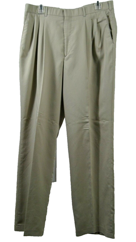 Haggar Clothing Co. Men 34/ 32 Tan Dress Pants Straight Leg Dress ...