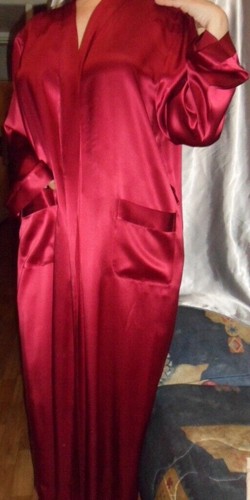 Luxury Pure SILK SATIN Glamour Robe Long Belted Dressing Gown Kimono ...