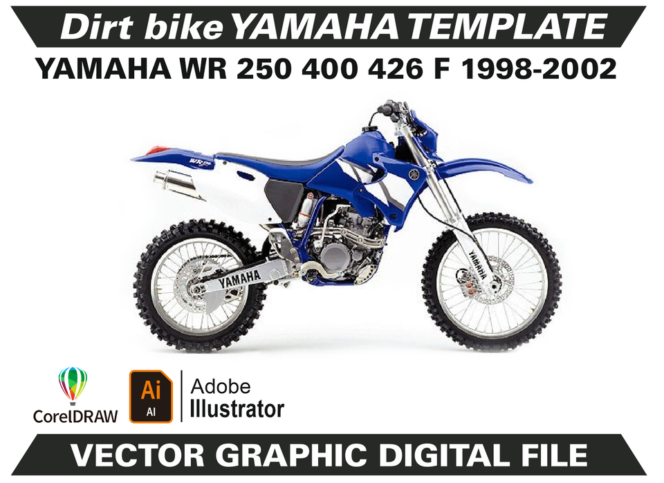 Yamaha WR 250 400 426 F 1998-2002 Template Vector Format Ai CDR EPS M19 ...
