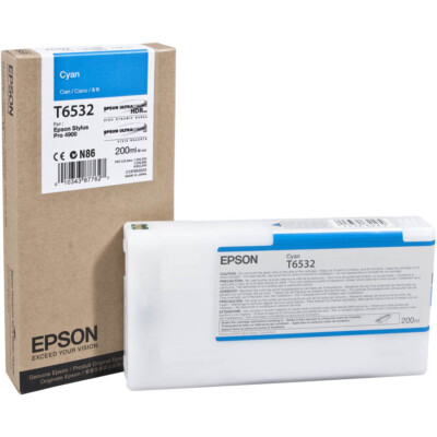 Cartuccia EPSON T6532 1535653 Originale Nuova Cyan 200ml Per Stylus Pro ...