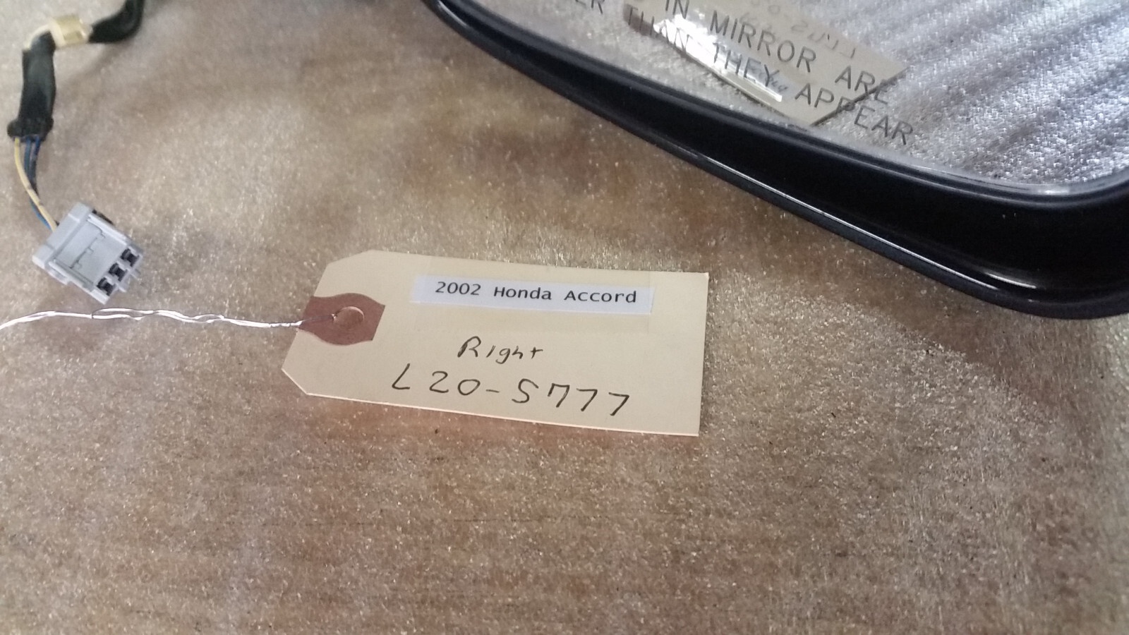 98 99 2000 2001 2002 Honda Accord Sedan Right Door Mirror Paint Code ...