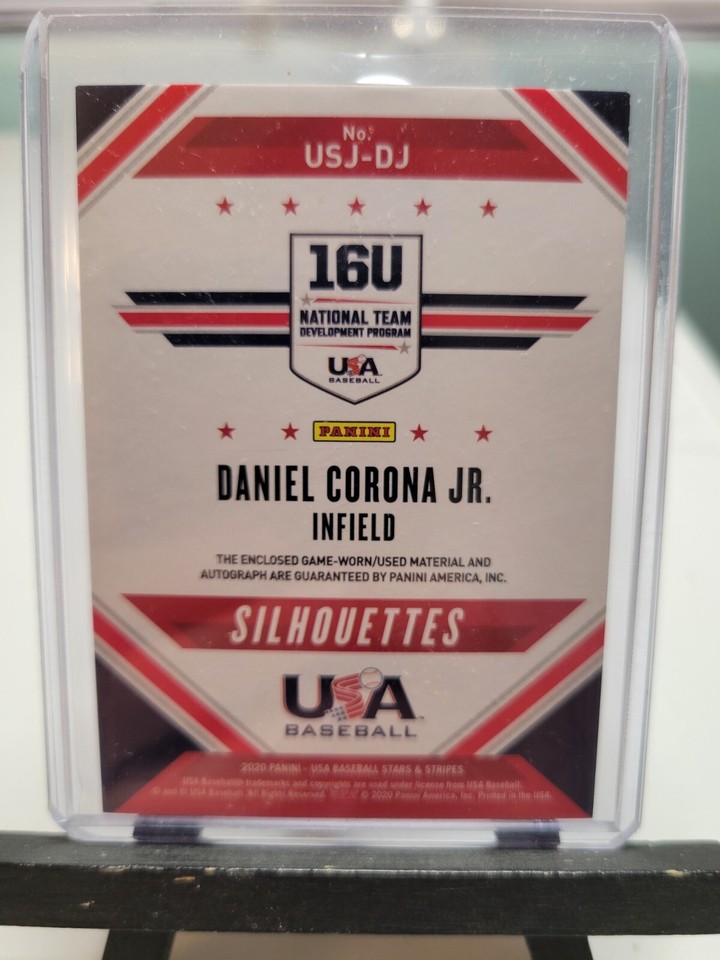 Daniel Corona Jr Silhouettes Patch Auto 75/199 2020 Panini Stars ...