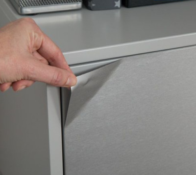 67.5cm wide BRUSHED SILVER STICKY BACK PLASTIC VINYL D-CFIX SELF ...