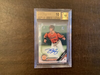 Joey Bart 2019 Bowman Chrome Auto BGS 10 Auto 10 San Francisco Giants ...