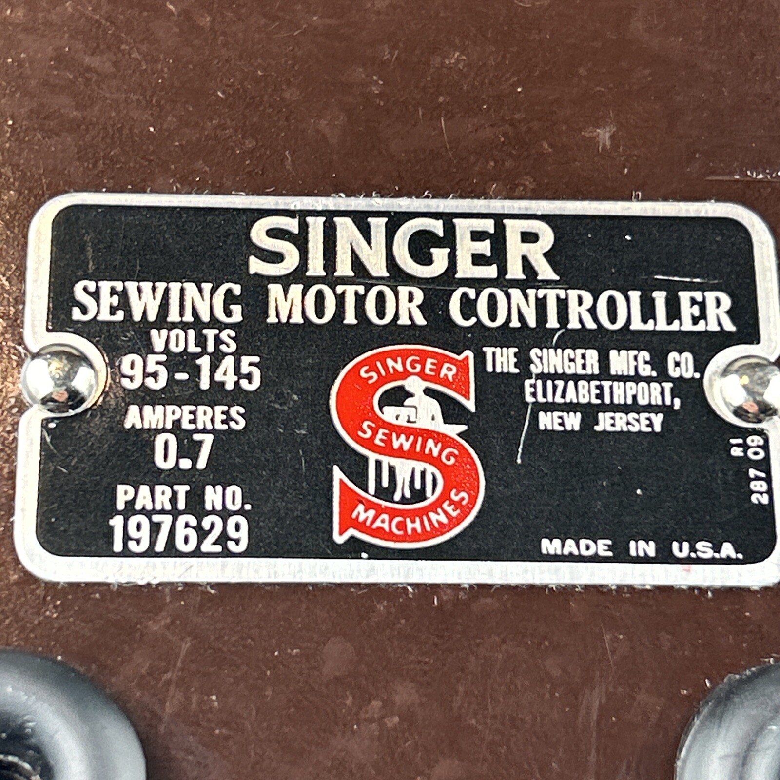 Singer Sewing Motor Controller Foot Pedal Brown 197629 Vintage USA | eBay