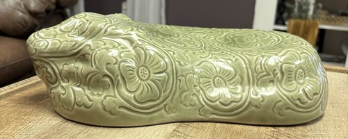 Antique China Porcelain Tiger Flower Pillow Song Dynasty 13.7in Green ...