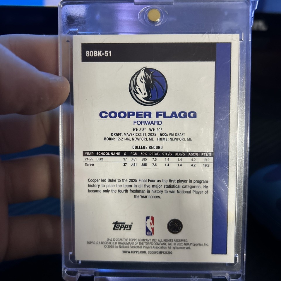 2025-26 Topps - 1980-81 Topps Basketball Cooper Flagg #80BK-51 (RC) | eBay