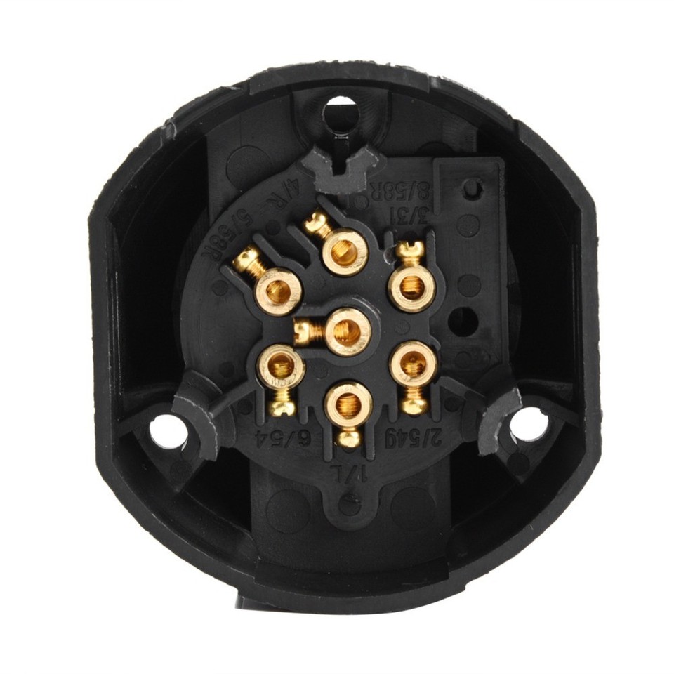 7 Pin 7 Pin Round Socket Waterproof 12V Cable Connector European ...