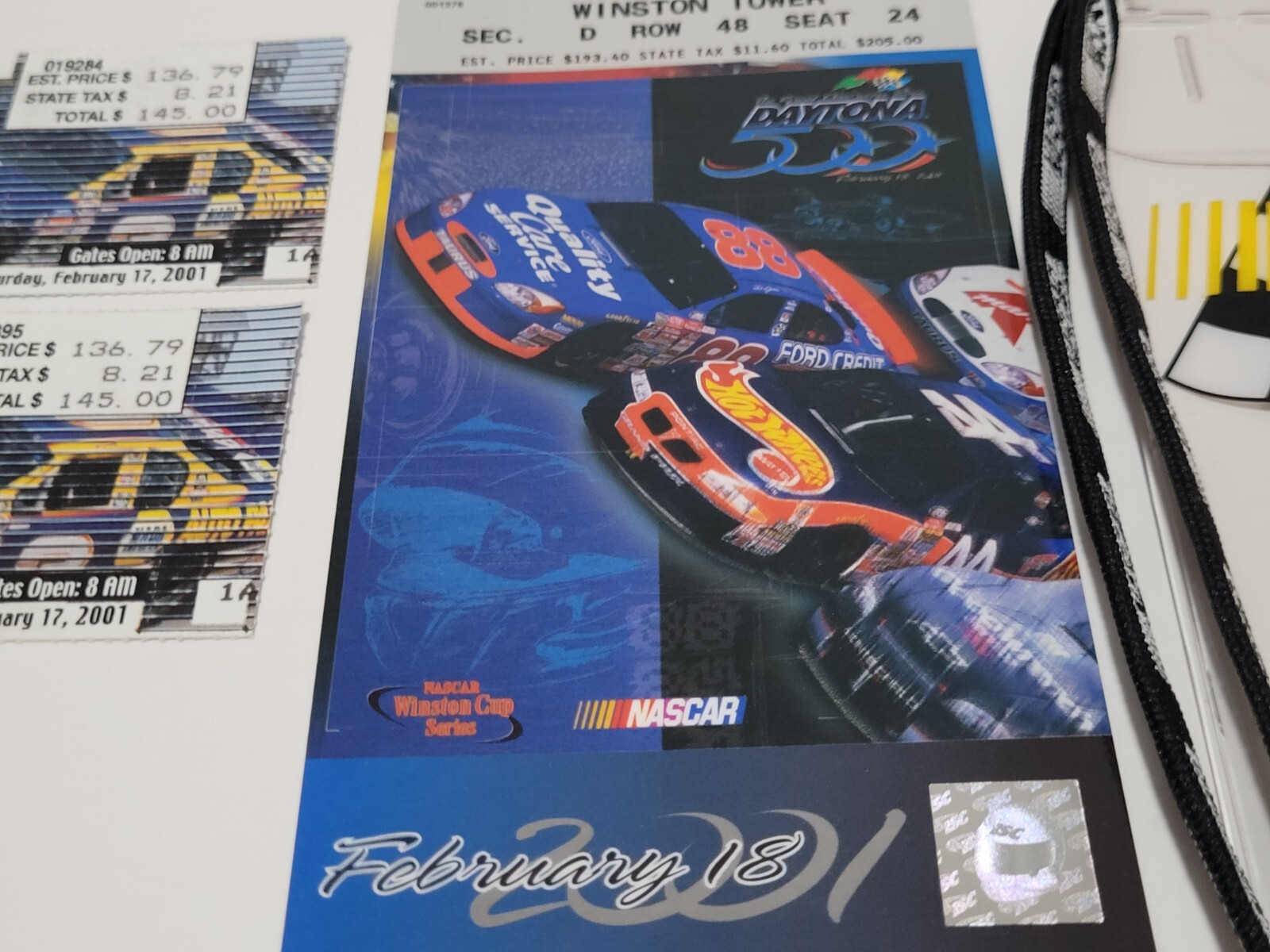 DAYTONA 500 Ticket Feb 18 2001 NASCAR Earnhardt Last Race Ticket and ...