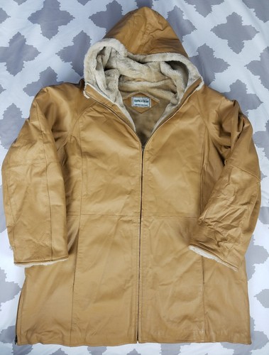 Fitz Wright New York London Paris Milan Leather Hoodie Jacket Coat Fur ...