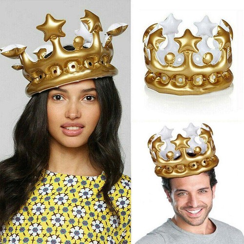 Gold Crown Happy Birthday Princess Inflatable Crown Girls Hat Cap Party ...
