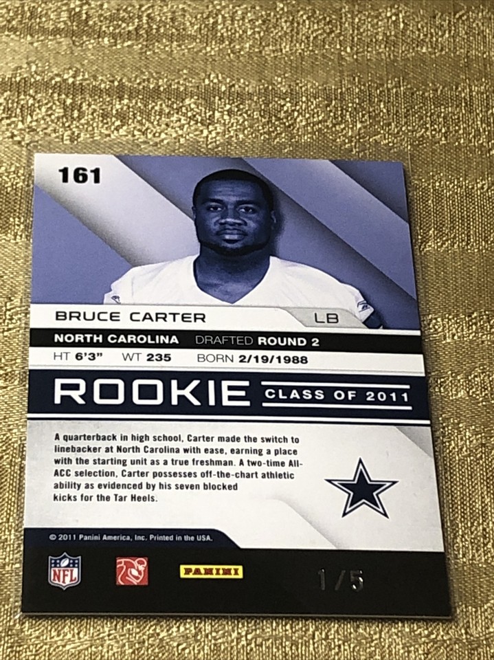 2011 Absolute Bruce Carter Rookie Blue Spectrum Parallel #1/5 | eBay