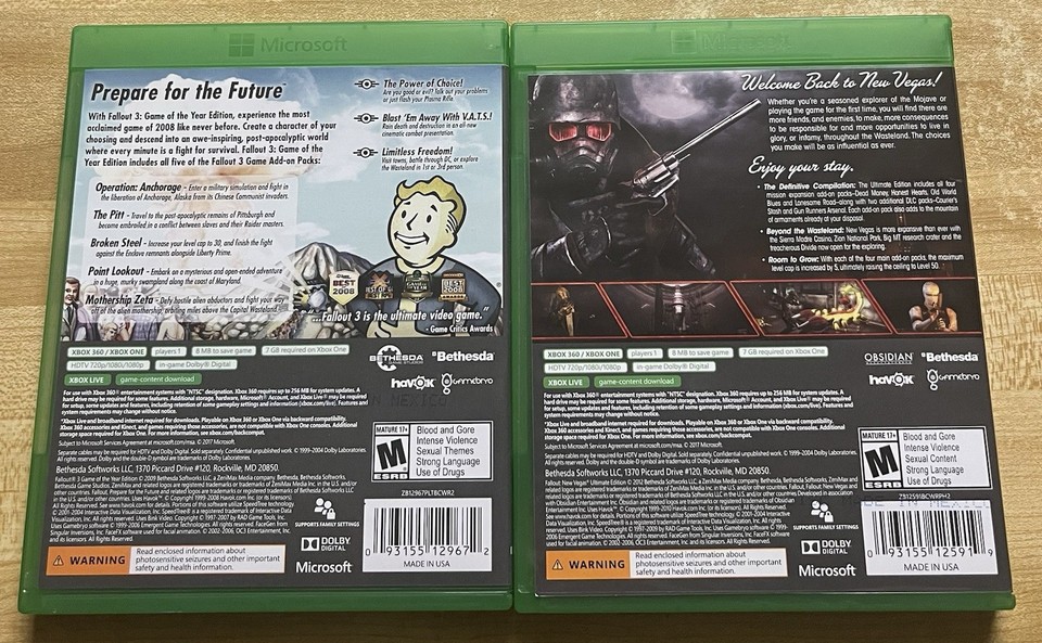 Fallout New Vegas Ultimate Edition + Fallout 3 GOTY Edition Xbox One ...