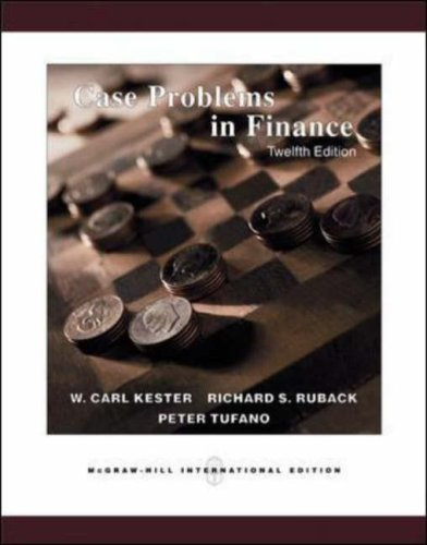 Case Problems in Finance + Excel templates CD-ROM - Kester, Carl | eBay