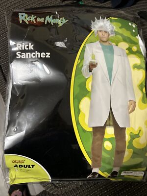 Rick and Morty Rick Sanchez costume Adult Large/XL Halloween Coat Wig ...