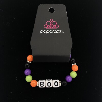 Paparazzi Fashion Jewelry Halloween Multicolor Boo Stretch Bracelet | eBay