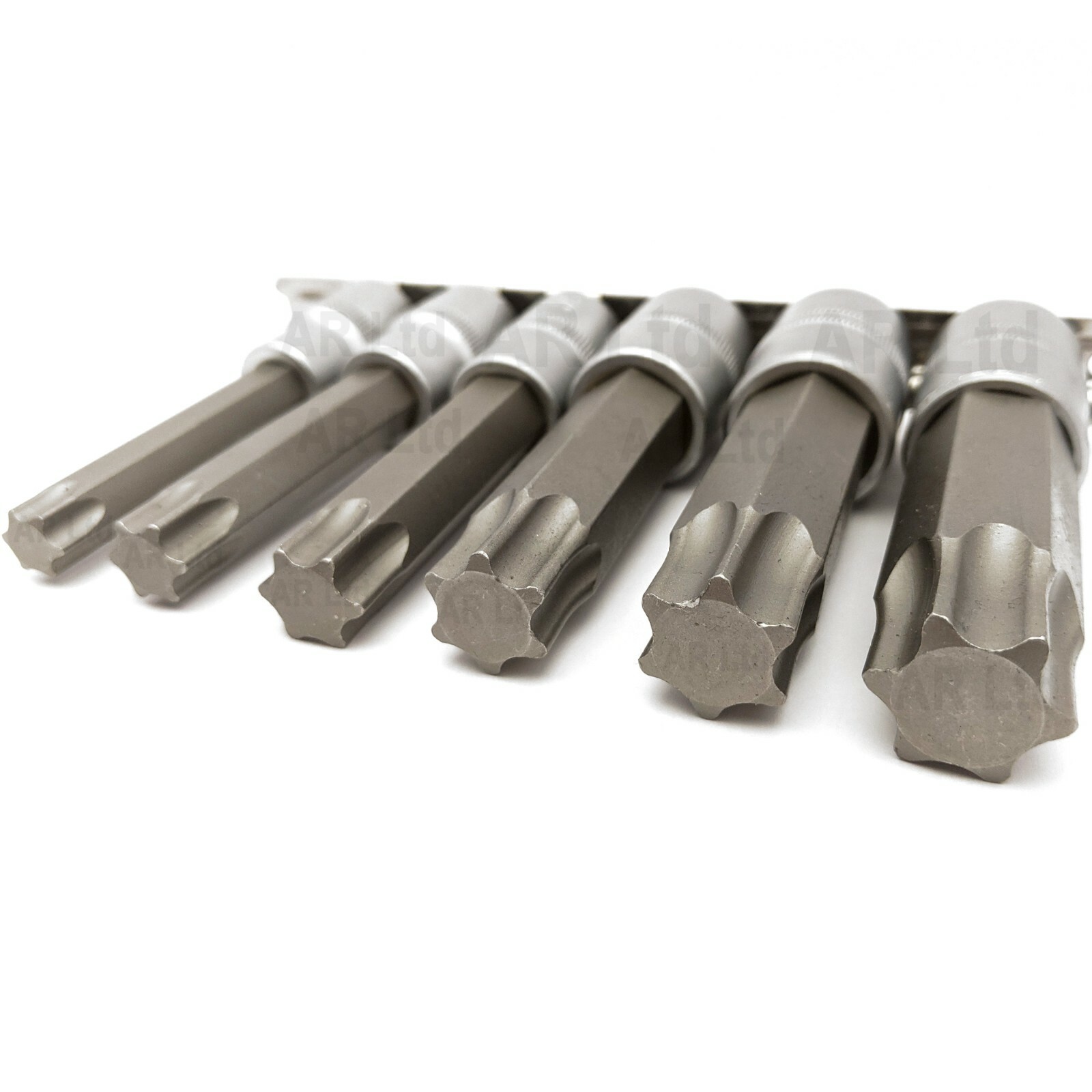 1/2in. Dr Male TORX STAR Socket Set. 6 Large size T Sockets T55-T100 ...