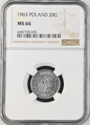 Poland 20 Groszy 1963 NGC MS 66 | eBay