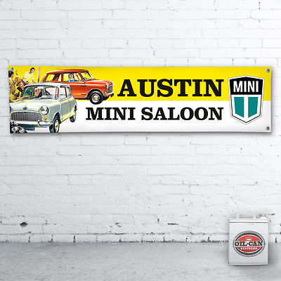 AUSTIN MINI advert Banner – heavy duty / workshop, garage, man cave ...
