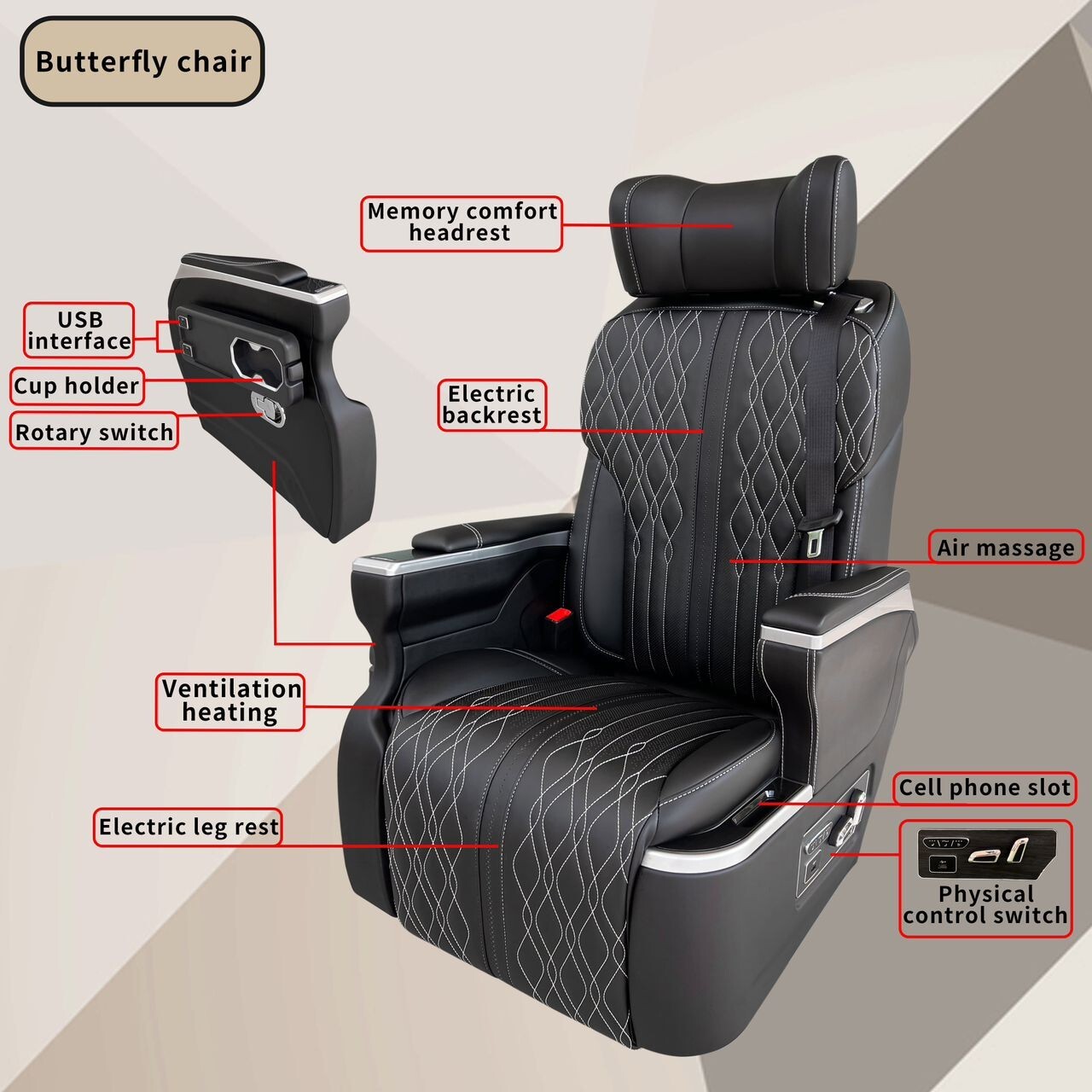 Luxury van Seat Mercedes Sprinter Transit Captain Chairs Executive ...