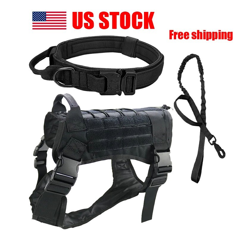 Tactical Dog Vest US Working Dog Military Harness with Handle No-pull ...