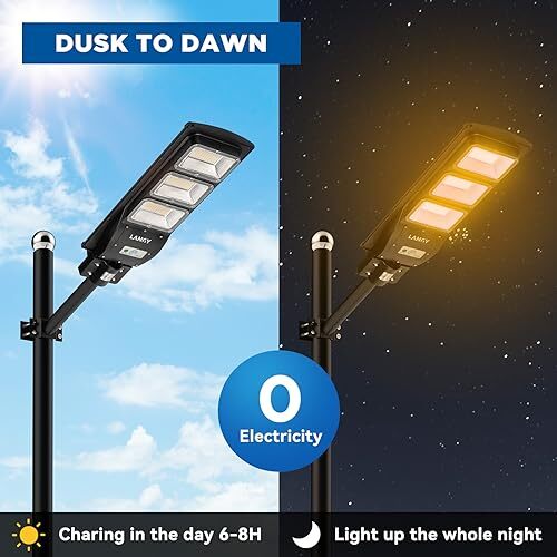 90W Solar Street Lights Outdoor 12000LM Solar LED Street Light Solar ...