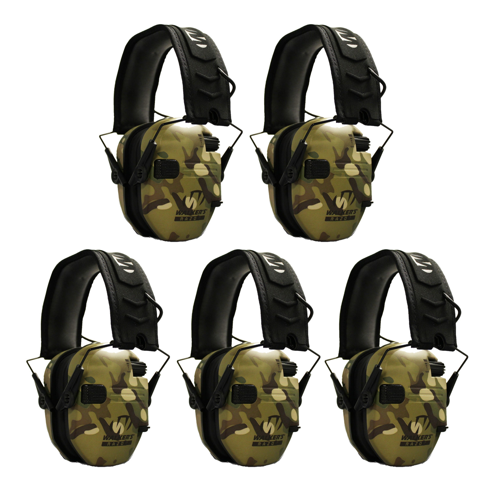 Walkers Razor Slim Electronic Shooting Muffs 5-Pack (MultiCam Camo Tan ...