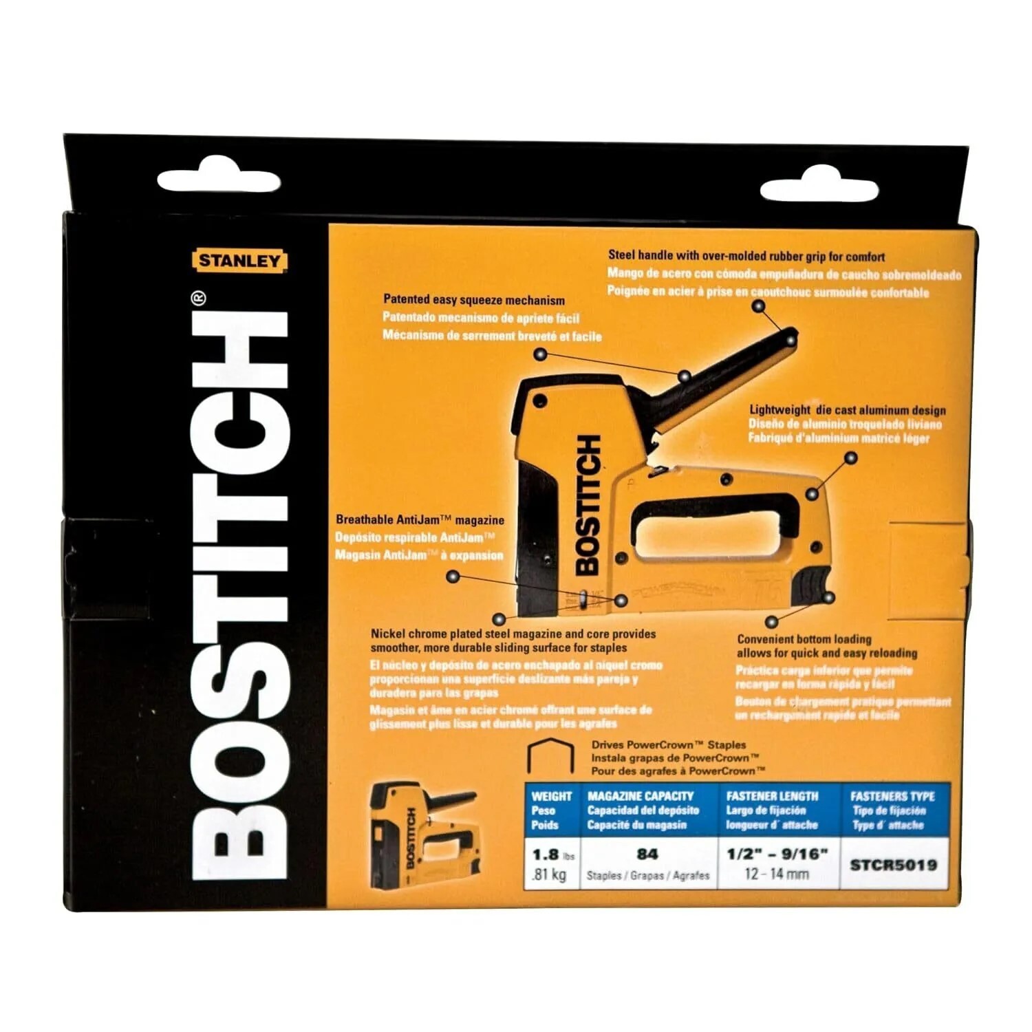 BOSTITCH T6-8OC2 Outward Clinch Tacker Stapler, HVAC Duct Board, 1000pk ...