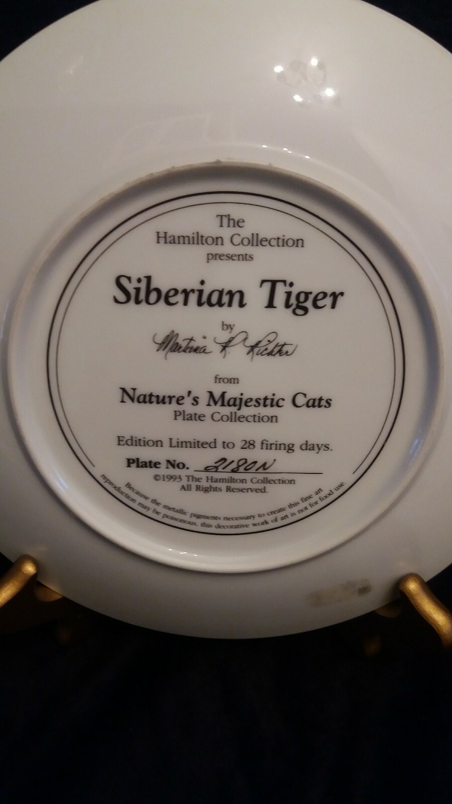 The hamilton collection plate SIBERIAN TIGER # 2180N "RETIRED" | eBay