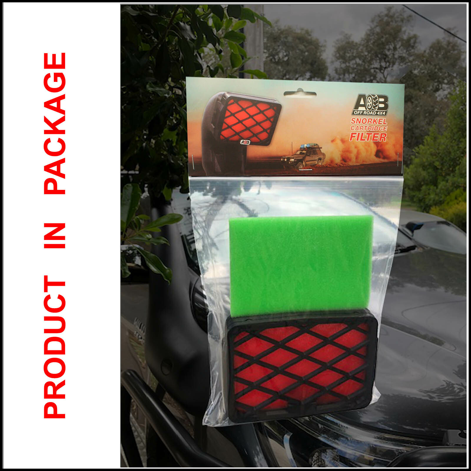 BLACK Universal Snorkel Pre Filter Cleaner 3inch 150mm x 100mm with 10 ...