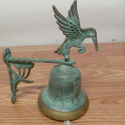 Brass Bell Hummingbird Bird Welcome Bell Rustic Farm/Garden/Patio Decor ...