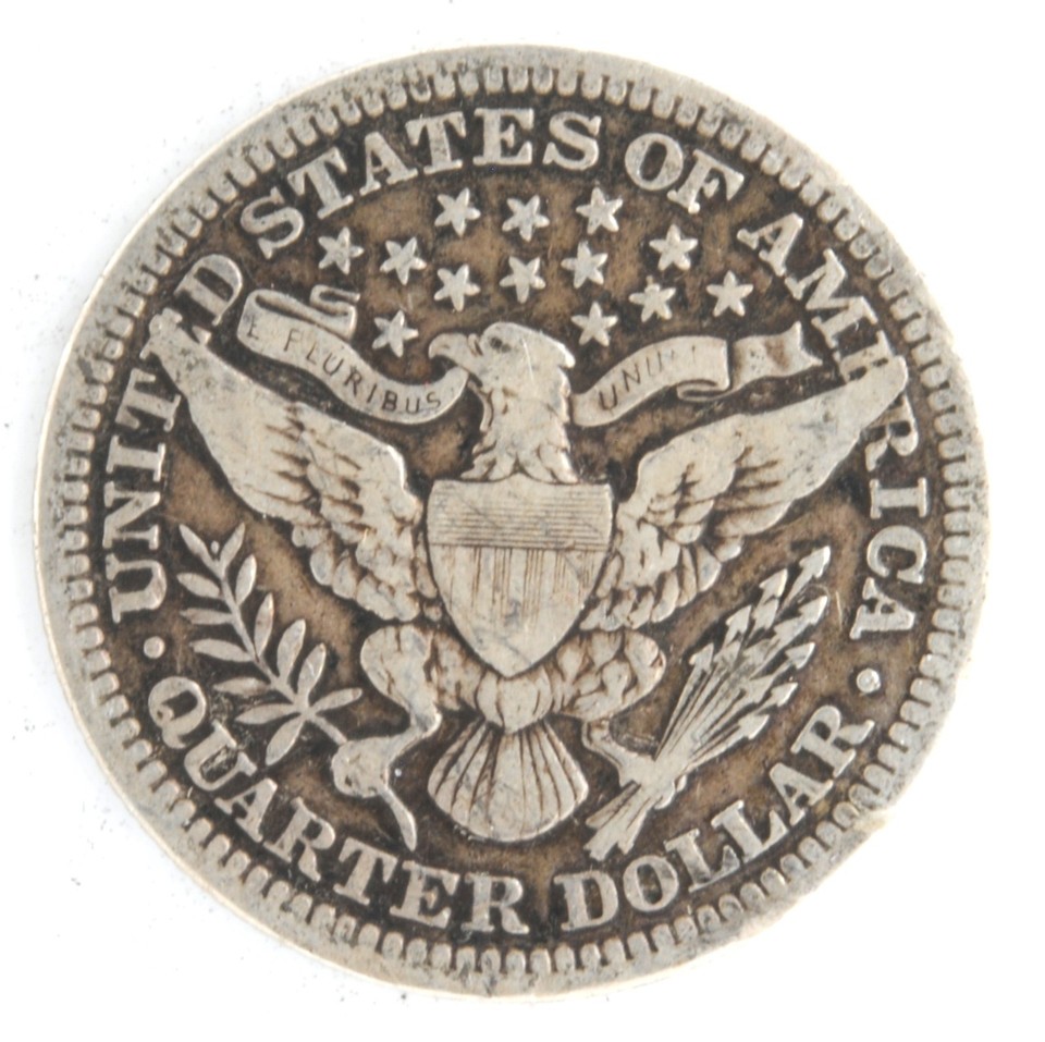 United States 1907 Barber Quarter 25 Cents 90% Silver Philadelphia Mint ...