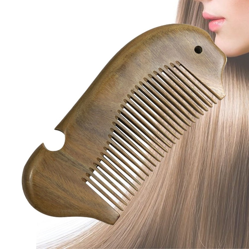 Green Sandalwood Comb Wooden Hair Comb Creative Vintage Fish Shaped ...