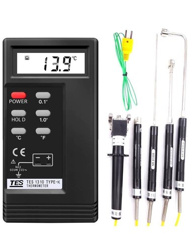 TES-1310 Digital Thermometer with K Type Thermocouple Probe Range -50 ...